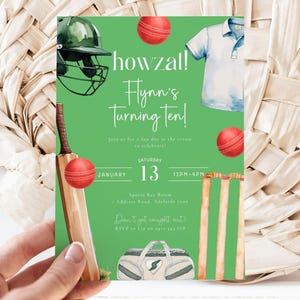 Cricket Birthday Invitation: Editable Sports Party Invite (digital ...
