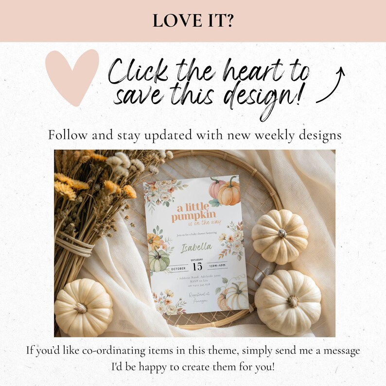 Little Pumpkin Baby Shower Invitation: Editable Fall Theme Template ...