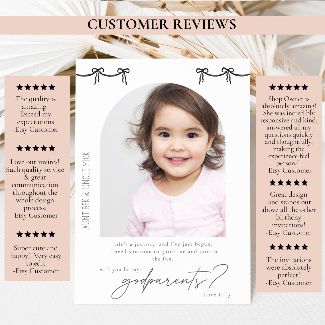 Godparent Proposal Card Printable: Minimalist Keepsake Template (5x7 ...