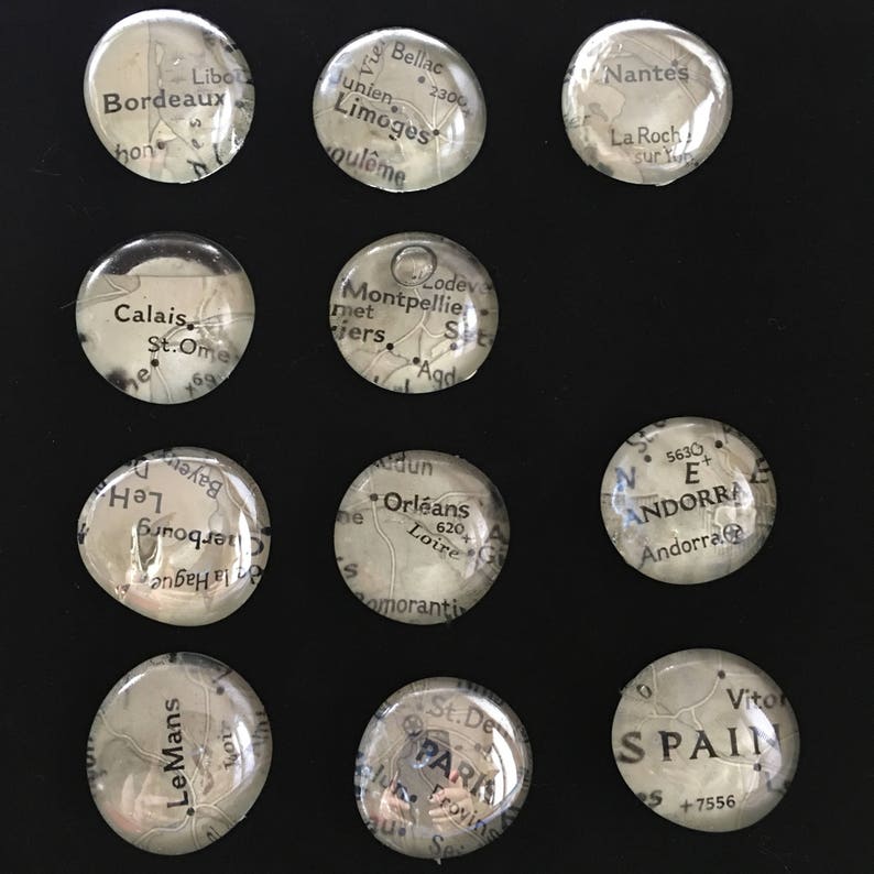 10 Magnets From Maps - Etsy
