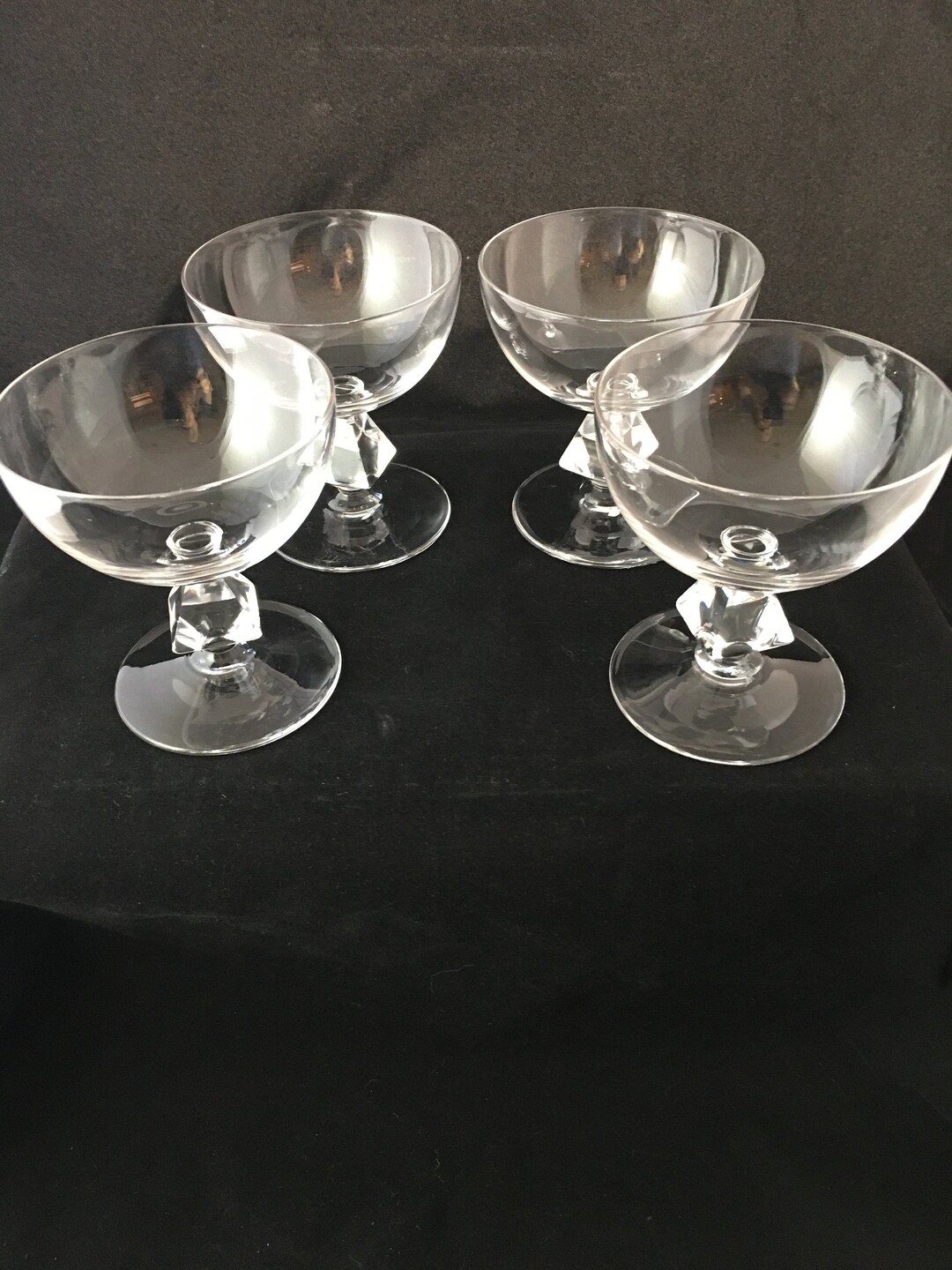 4 Vtg. American Aquarius Crystal Stemware Clear Pattern 961 1950-1965 ...