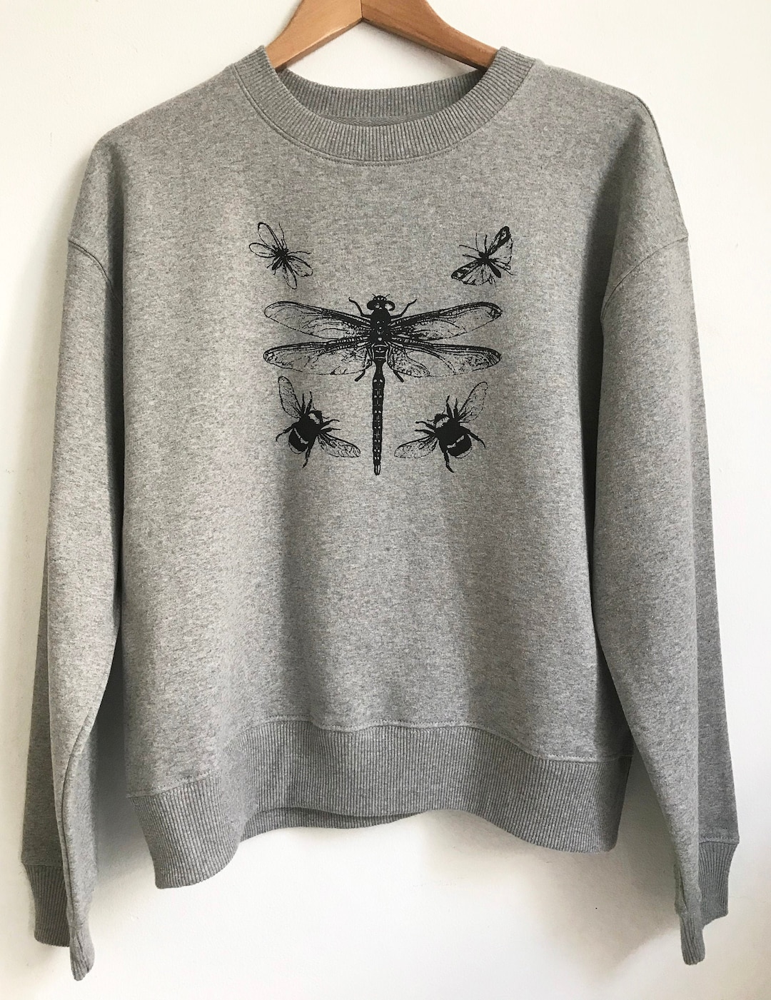 Dragonfly Insects Women's Sweatshirt Light Grey Organic Cotton Warm ...