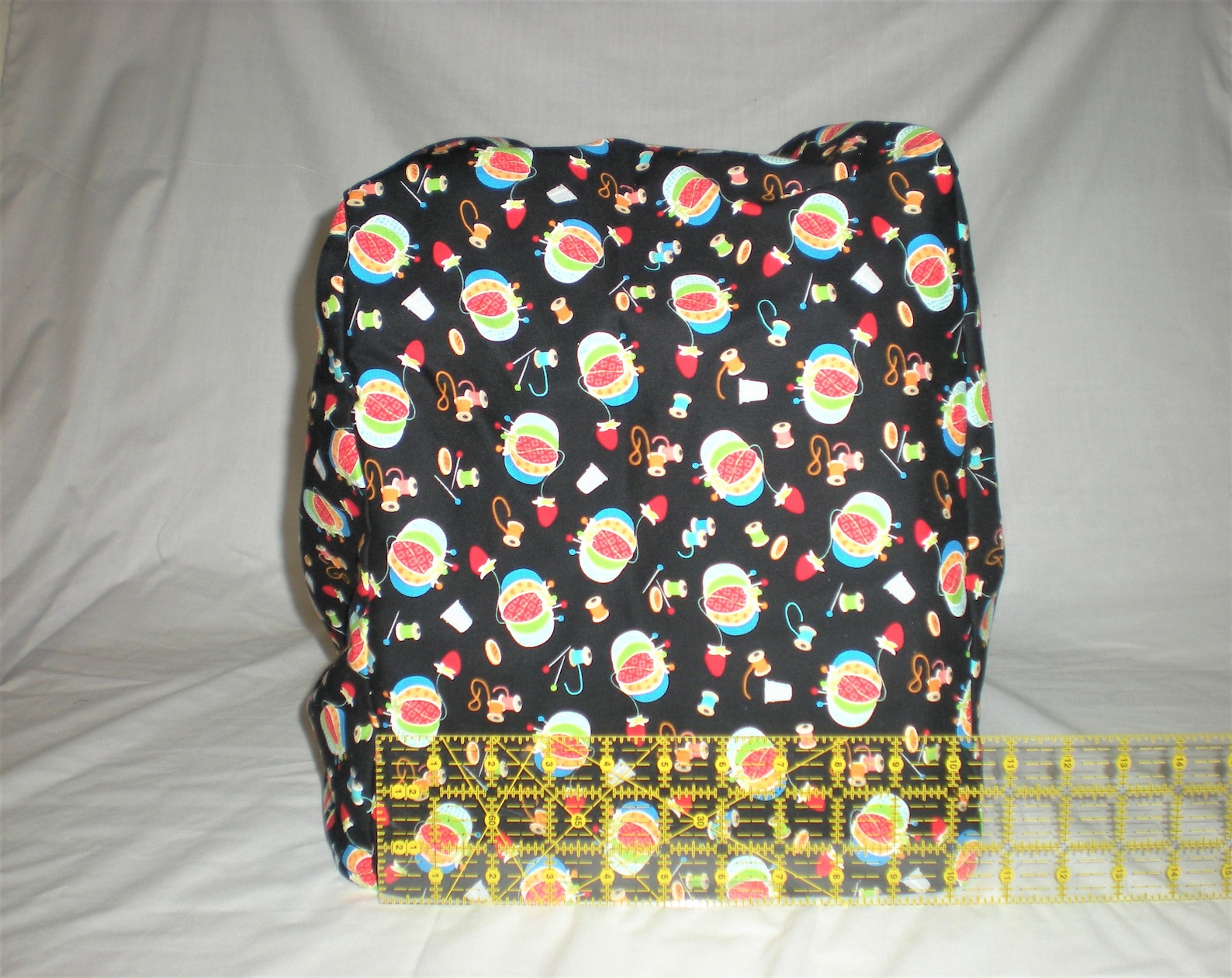 Large Sewing Machine Cover Sewing Motif on a Black - Etsy