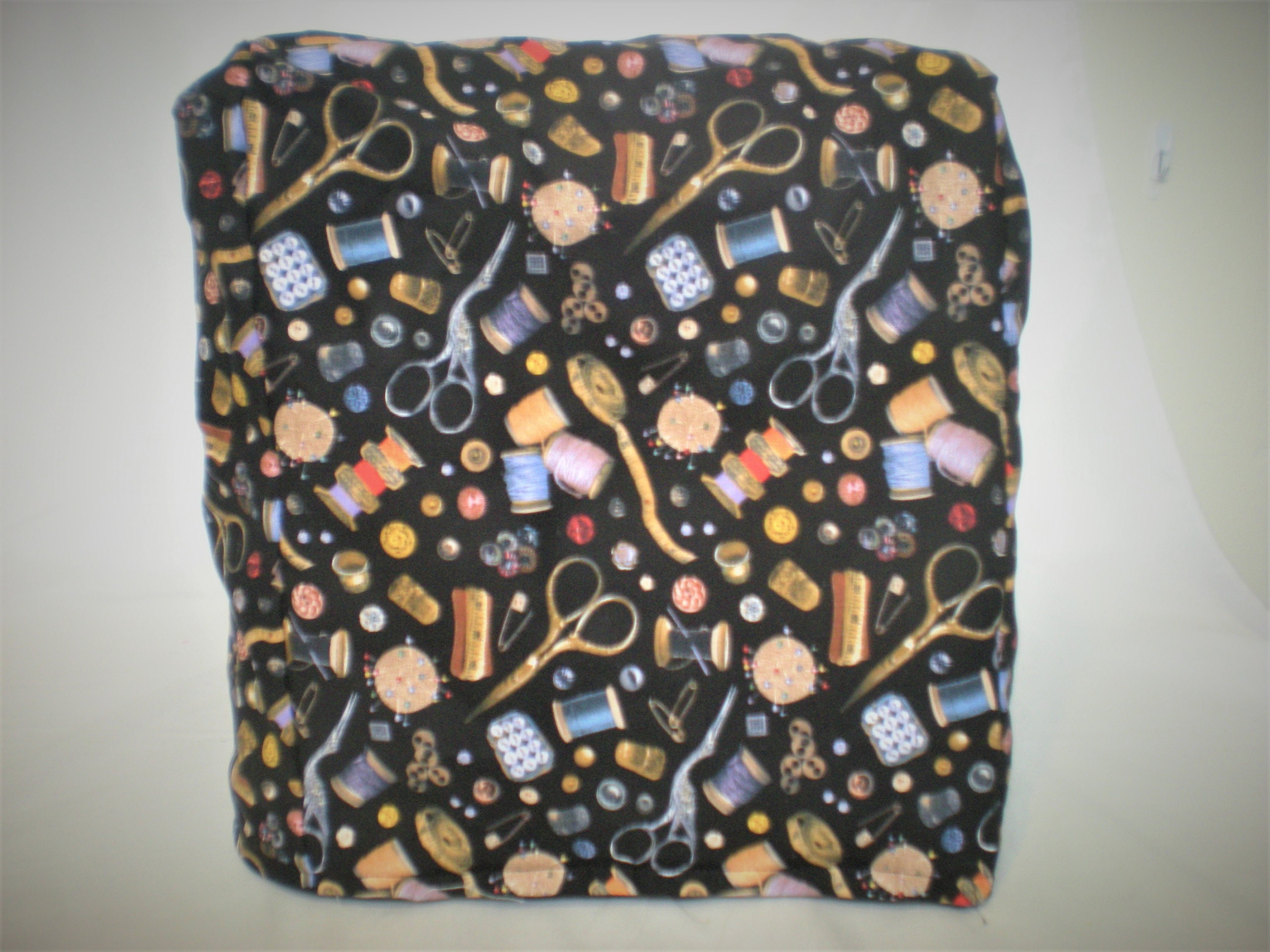 Large Sewing Machine Cover Sewing Notions on a Black | Etsy