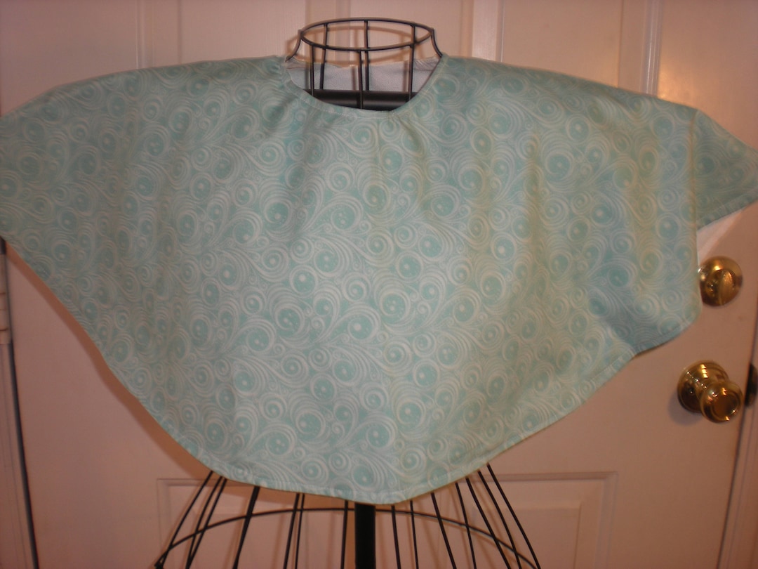 Makeup Cape - Light Aqua Swirl Print - Etsy