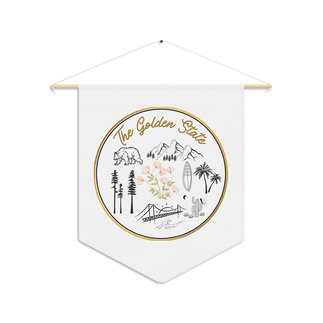 Pennant Banner, California State Flag, Wall Hanging, Dorm Room Decor ...