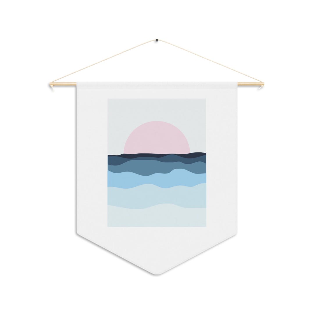Pennant Banner, Nautical Ocean Sunset Wall Decor, Beach House Party ...
