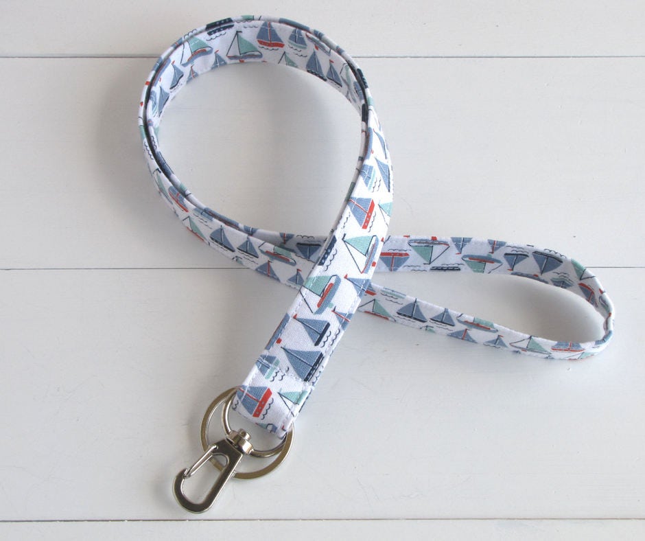 ID Holder Keychain ID Badge Holder Teacher Lanyard Nautical | Etsy