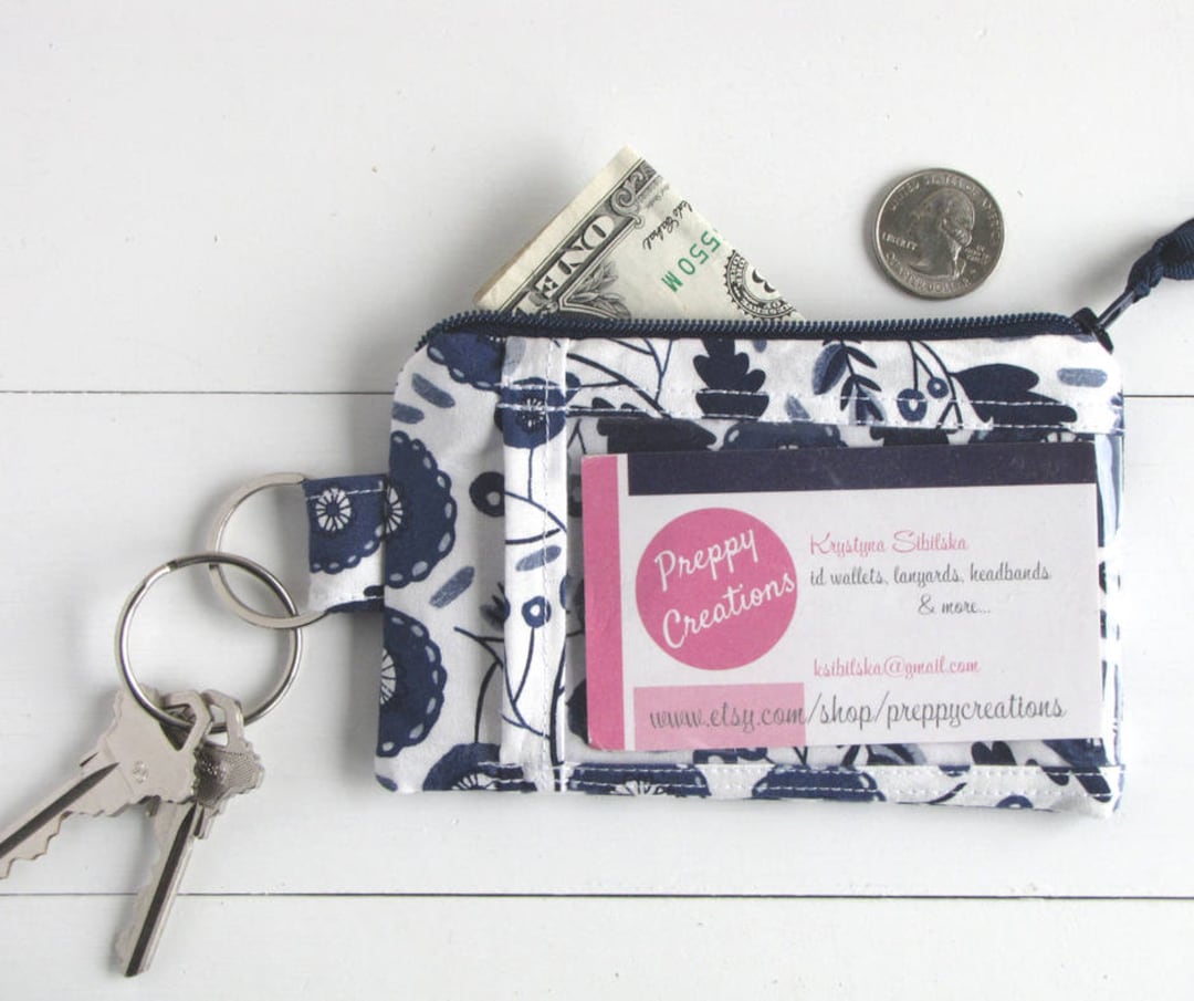 Badge Holder Wallet, Teacher ID Holder, Floral Wallet, ID Keychain ...