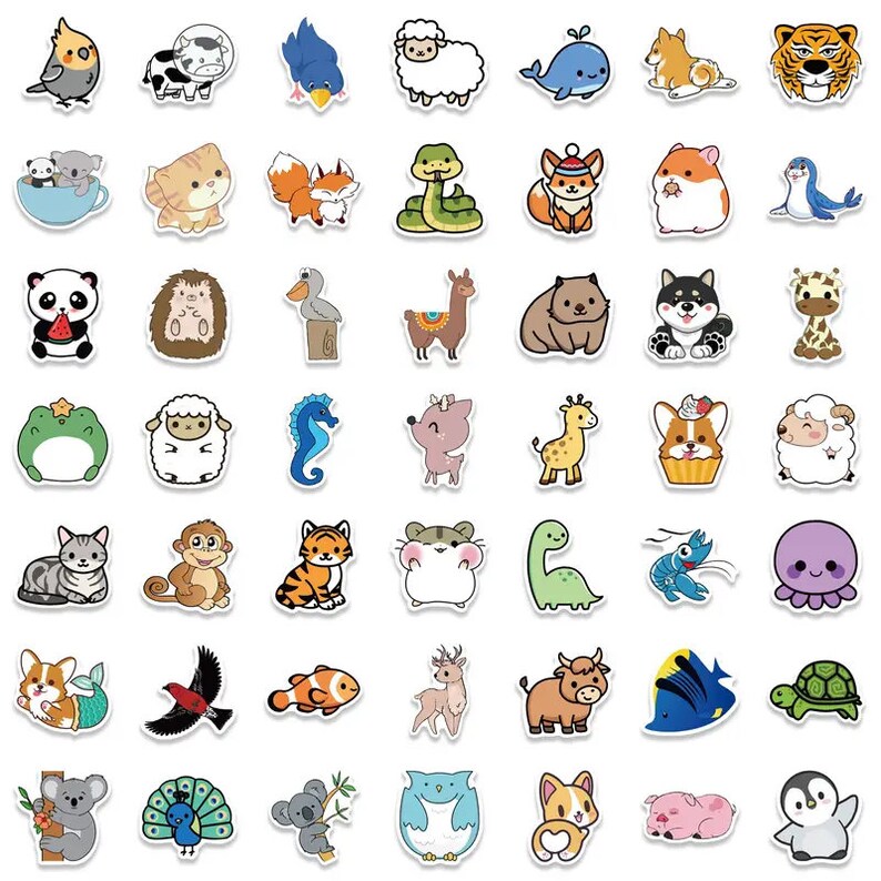 100 Delightful Animal Vinyl Stickers - Create Your Own Menagerie With ...