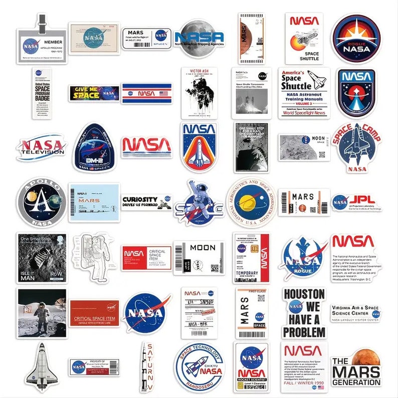 50 NASA Astronaut-inspired Vinyl Stickers Explore the Universe With Our ...