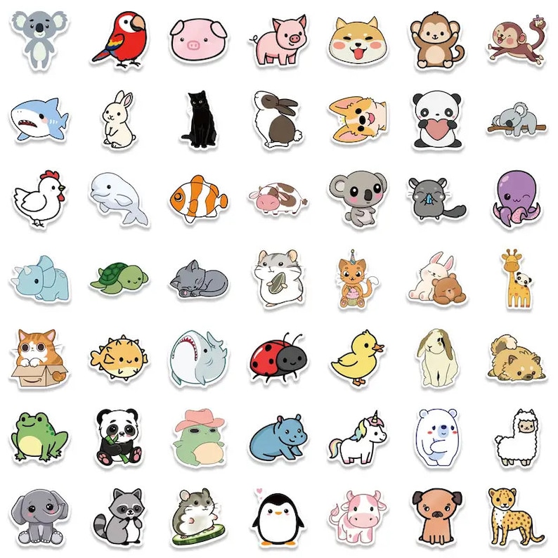 100 Delightful Animal Vinyl Stickers - Create Your Own Menagerie With ...