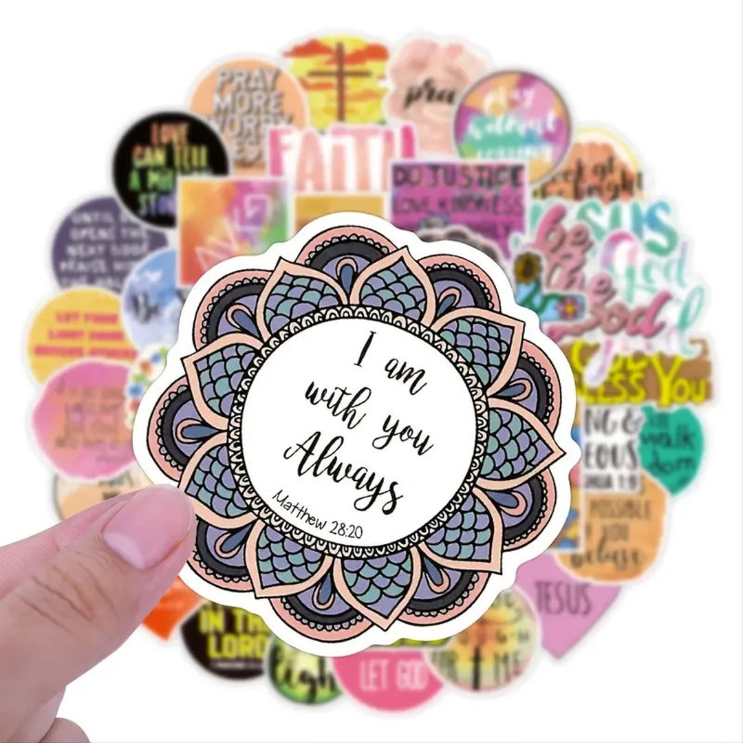 Biblical Bliss: 50pcs Bible Stickers and Jesus Decals for Notebooks ...