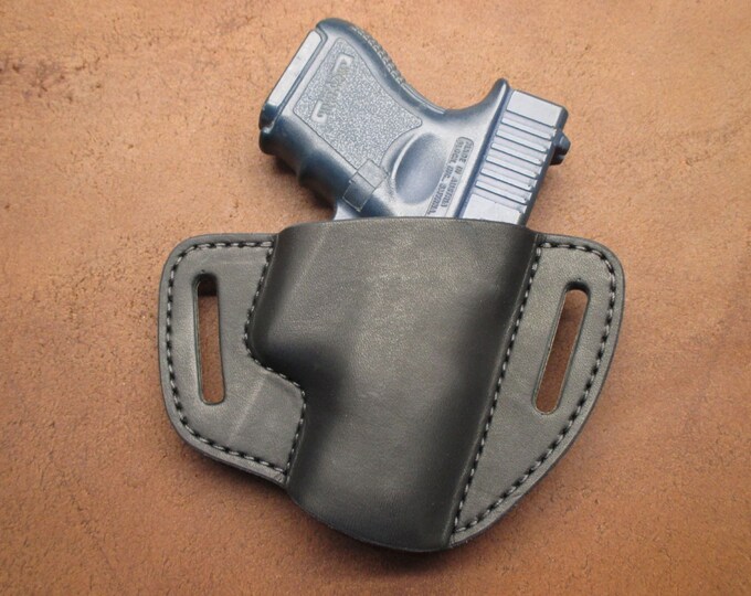 Glock 26 27 Taurus G2 PT111 OWB Pancake Holster Black Leather Right ...