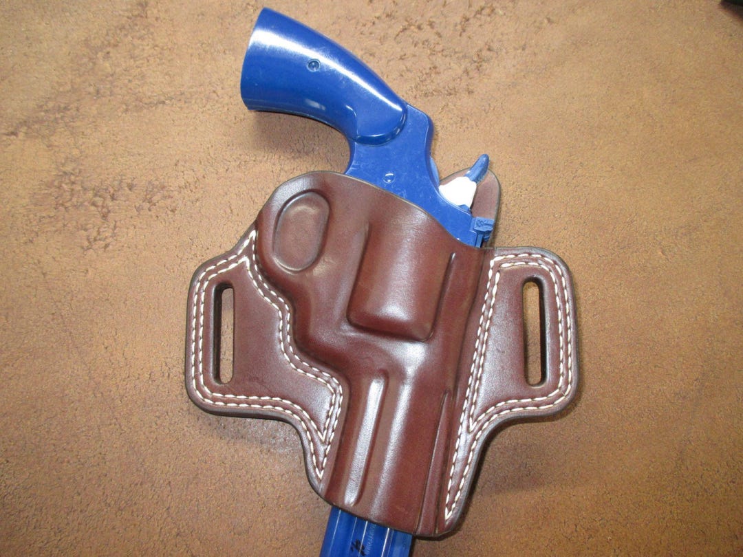 Colt Python 3" All OWB Pancake Holster Brown Leather Right Hand Veteran ...