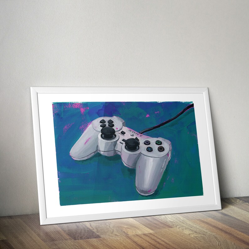 OG PS1 Retro Game Controller Art Print | Etsy