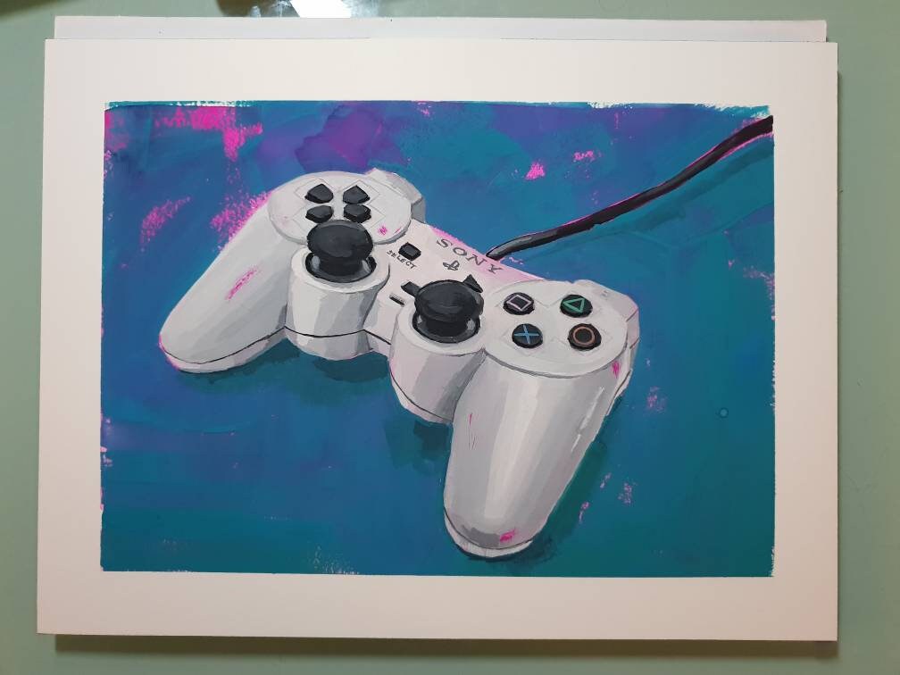 OG PS1 Retro Game Controller Art Print - Etsy