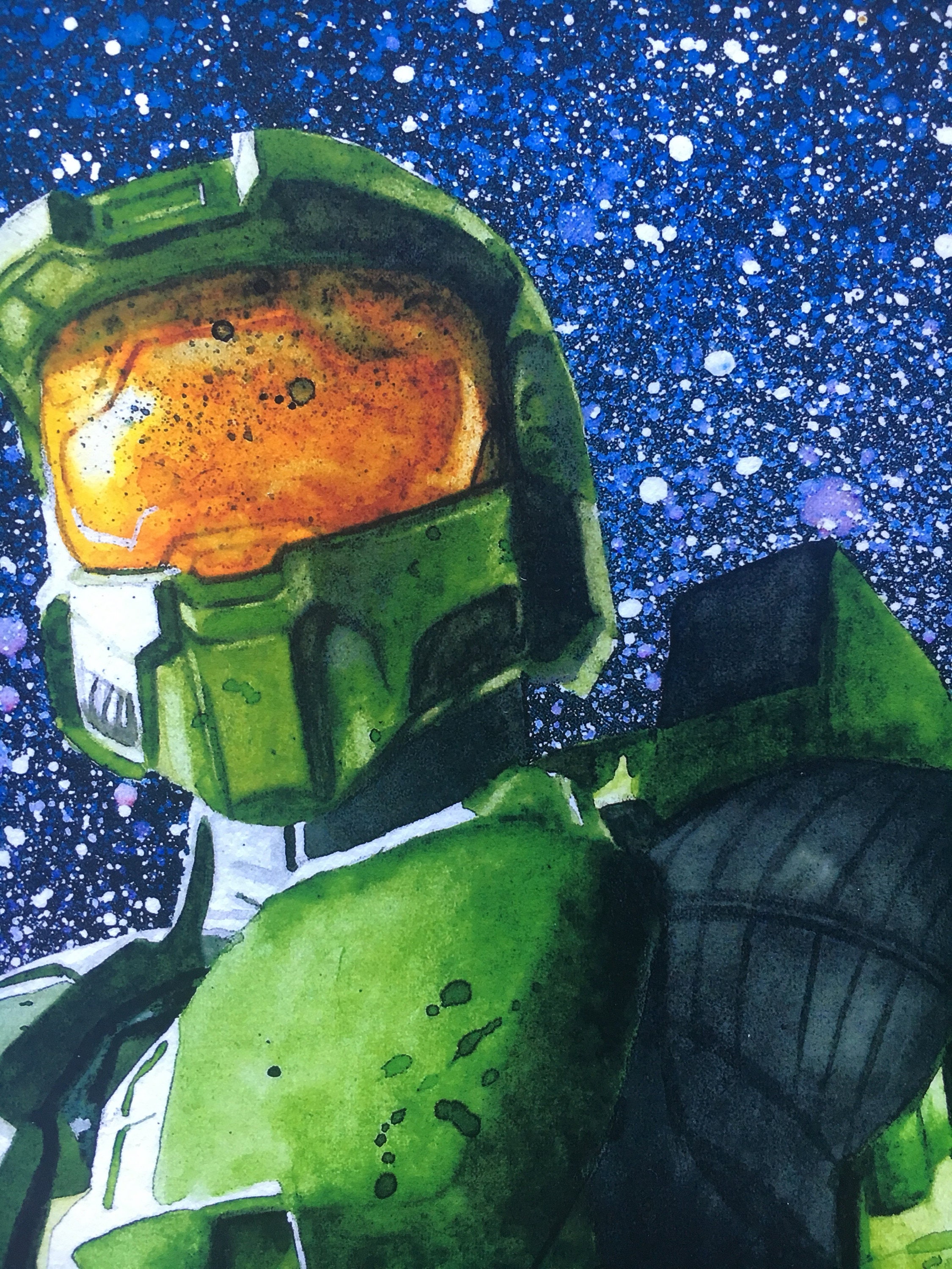 Halo Master Chief Fine art giclee print Master Chief art - Etsy 日本