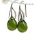 Dark Green Drop Earrings, Olive Green Earrings Gold Czech Glass ...