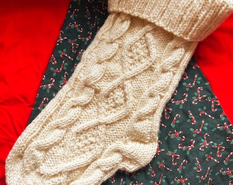 Polaris Christmas Stocking // Knitting Pattern // Chunky Knit Christmas Stocking // Cable Knit ...