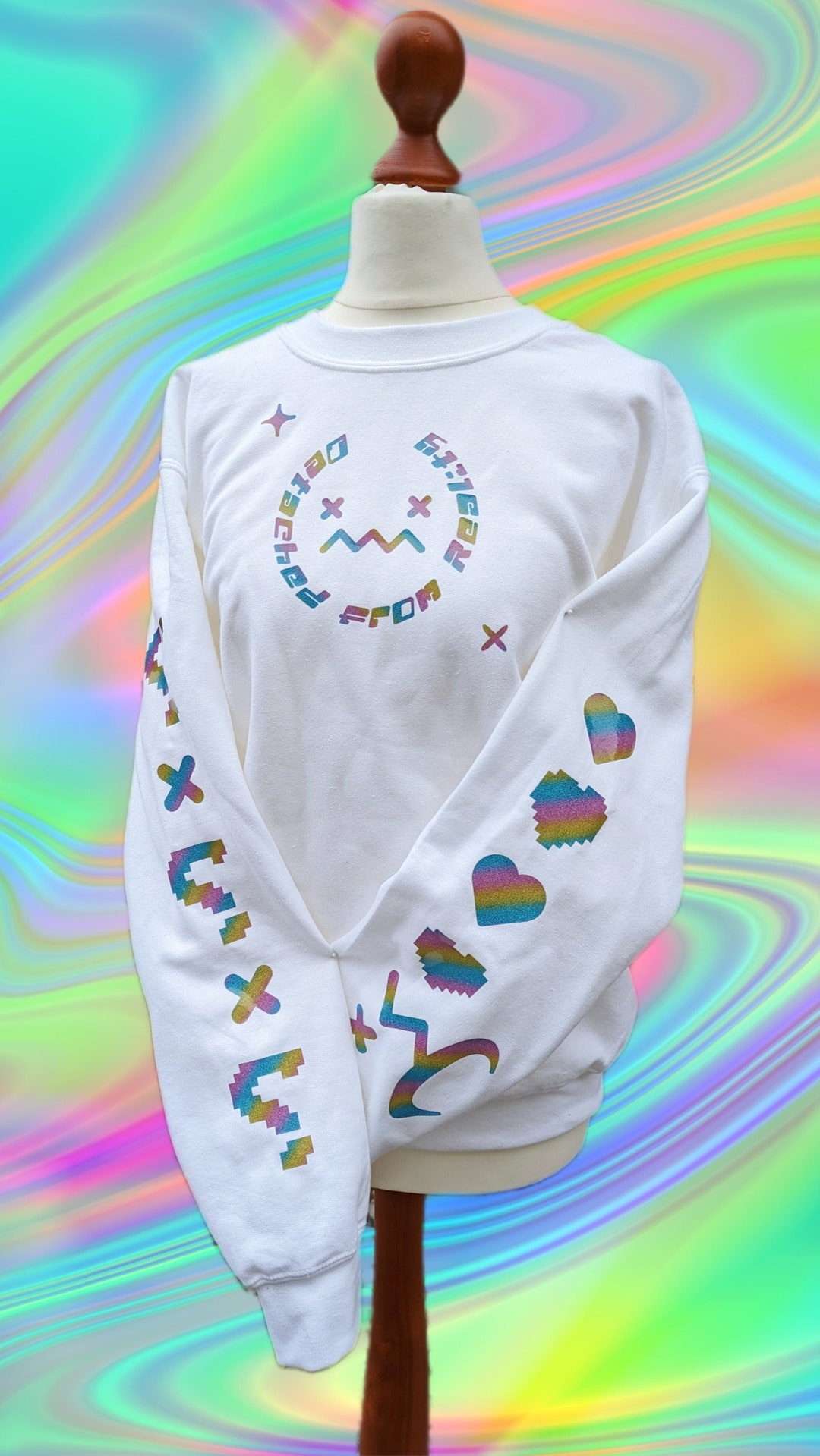 Detached From Reality Smiley Sweater - Etsy