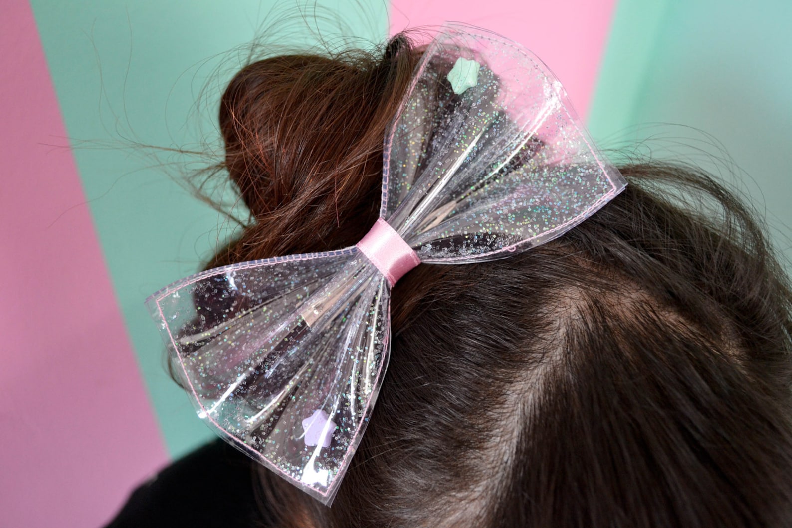 Awesome Transparent Fairy Kei Bow With Glitter - Etsy