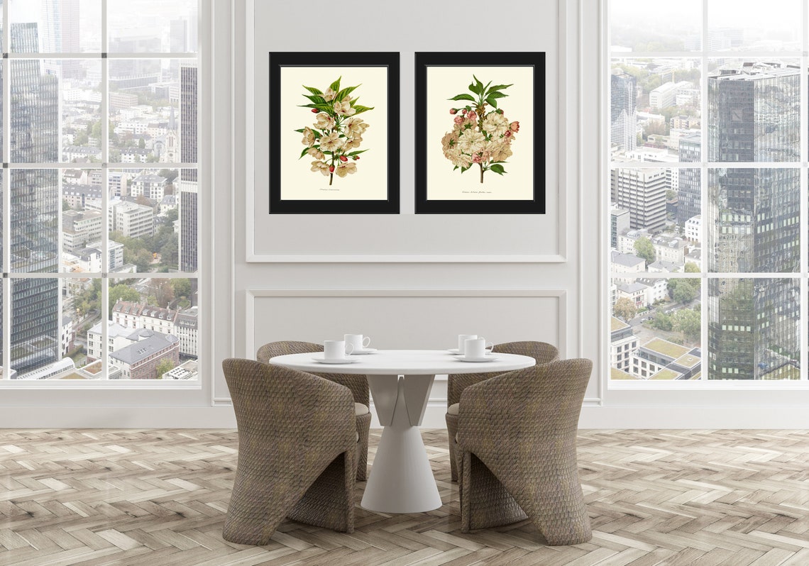 Botanical Print Wall Art Set of 2 Prints Beautiful Antique | Etsy