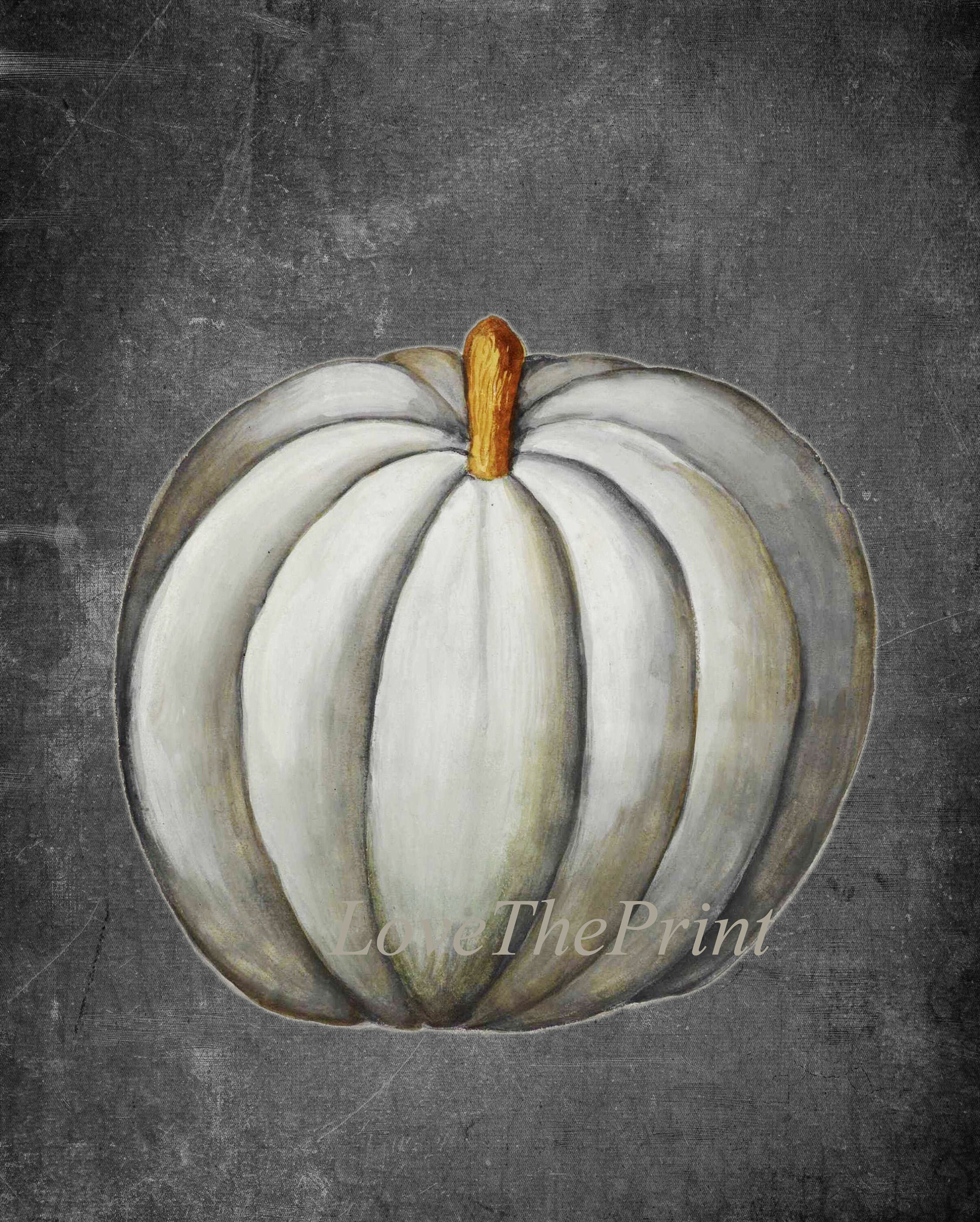 Pumpkin Wall Art Print set of 2 Beautiful Aldrovandi Antique | Etsy