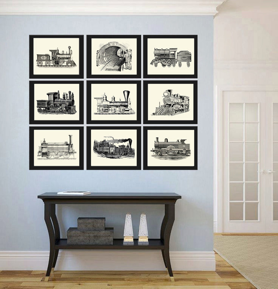 Train Print Set of 9 Prints Beautiful Antique Vintage - Etsy