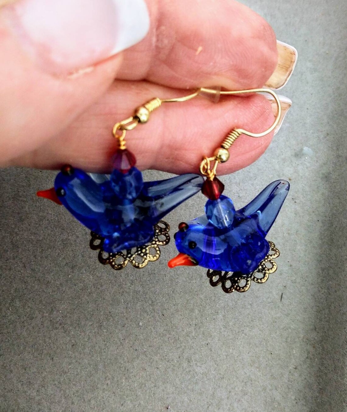 Blue Jay Earrings; Blue Bird Earrings; Spring Earrings; Bird Theme ...