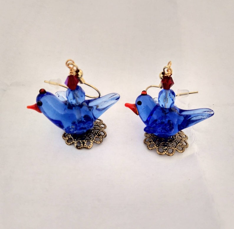 Blue Jay Earrings; Blue Bird Earrings; Spring Earrings; Bird Theme ...