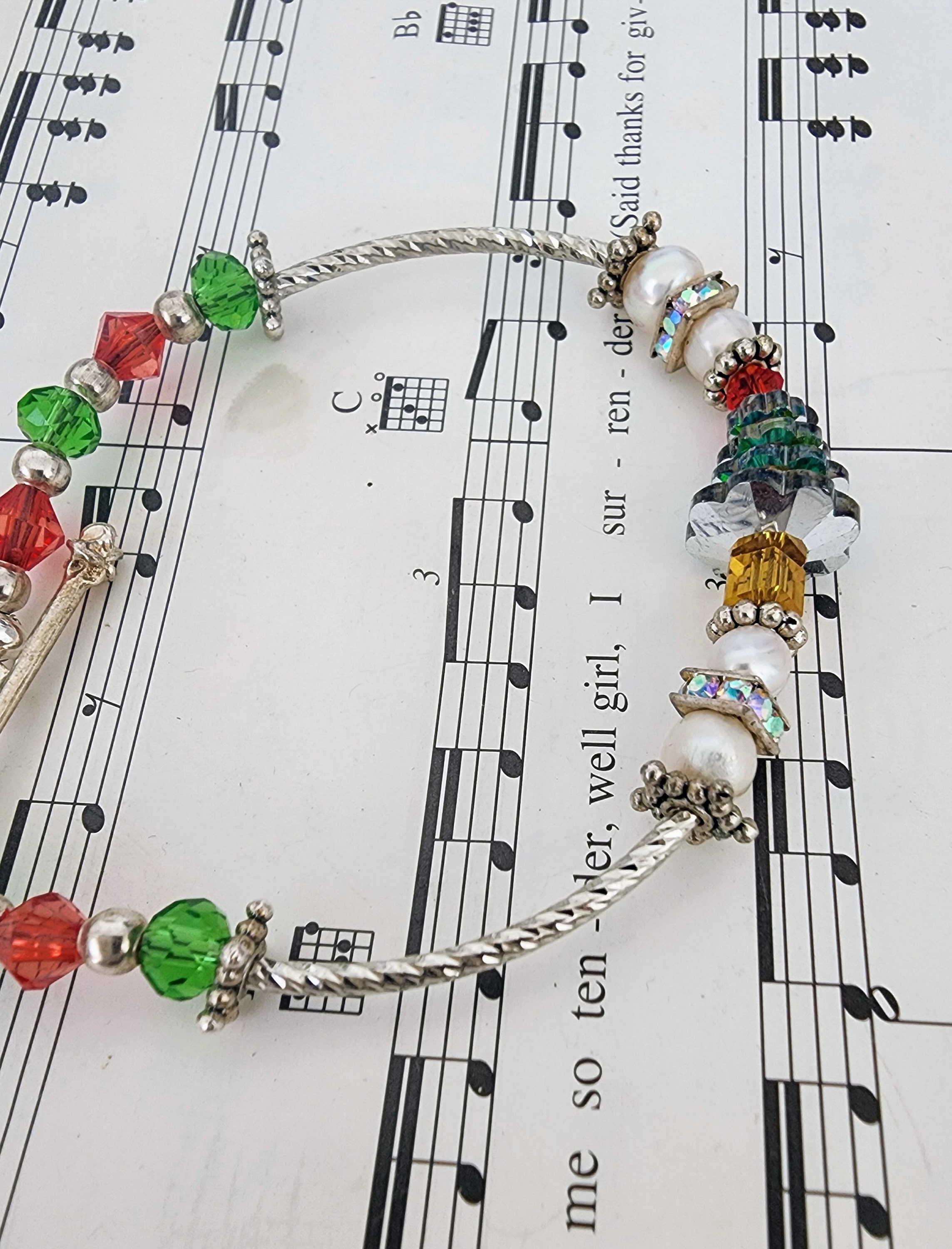 Christmas Bangle Bracelet Christmas Tree Bracelet Christmas Bracelet ...