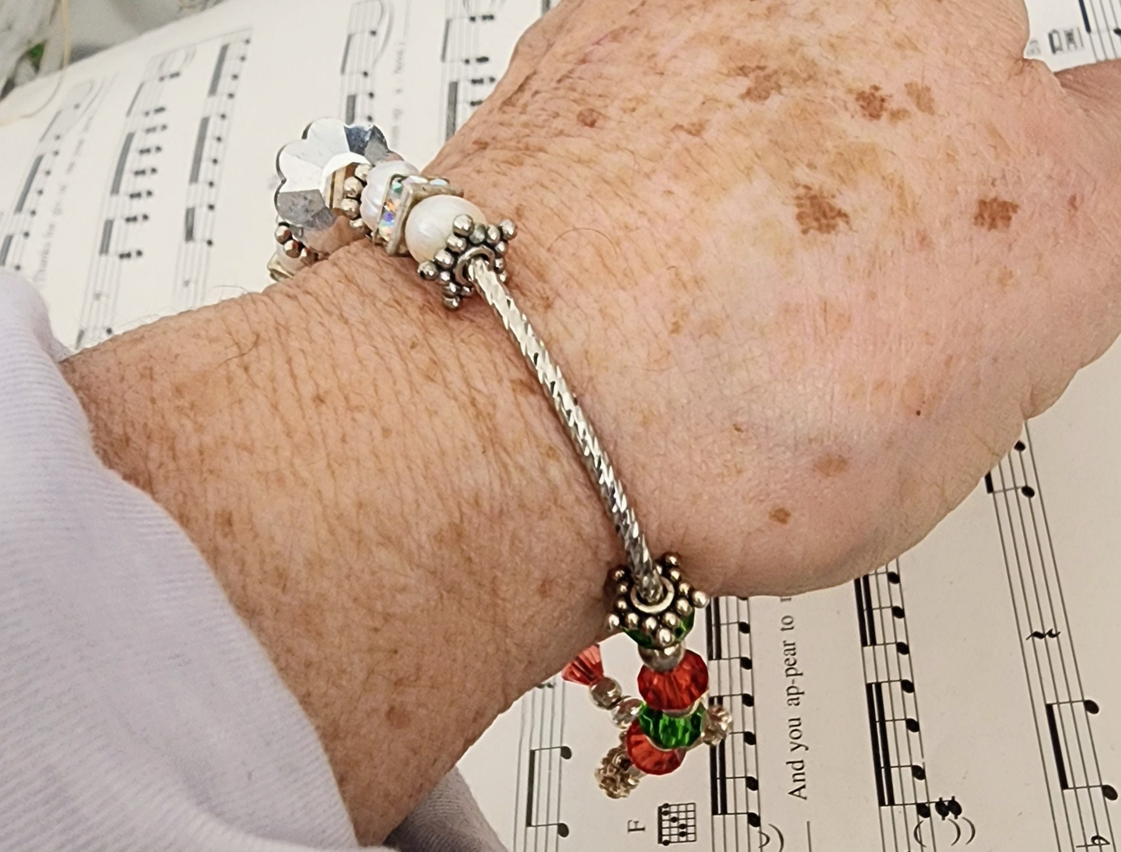 Christmas Bangle Bracelet Christmas Tree Bracelet Christmas Bracelet ...