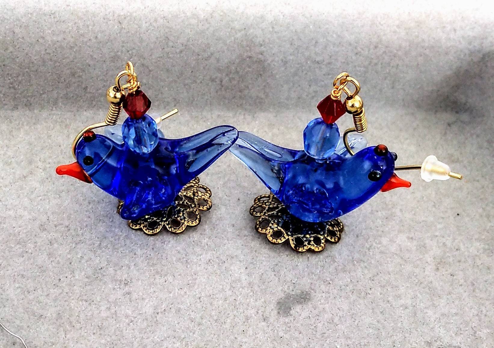 Blue Jay Earrings; Blue Bird Earrings; Spring Earrings; Bird Theme ...