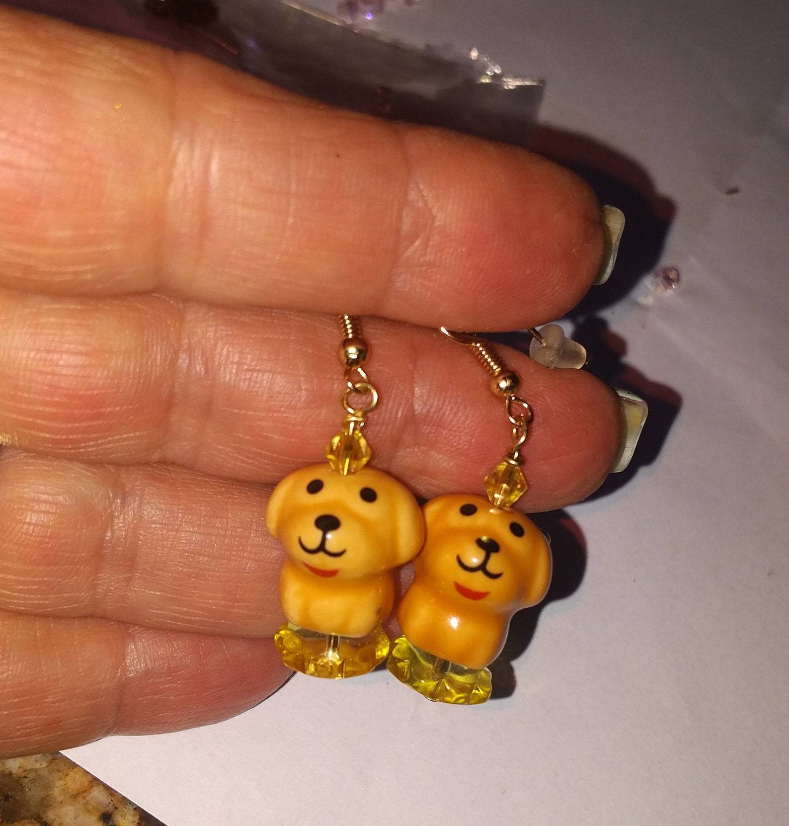 Pendientes de porcelana de perro rubio aretes de labrador aretes con ...