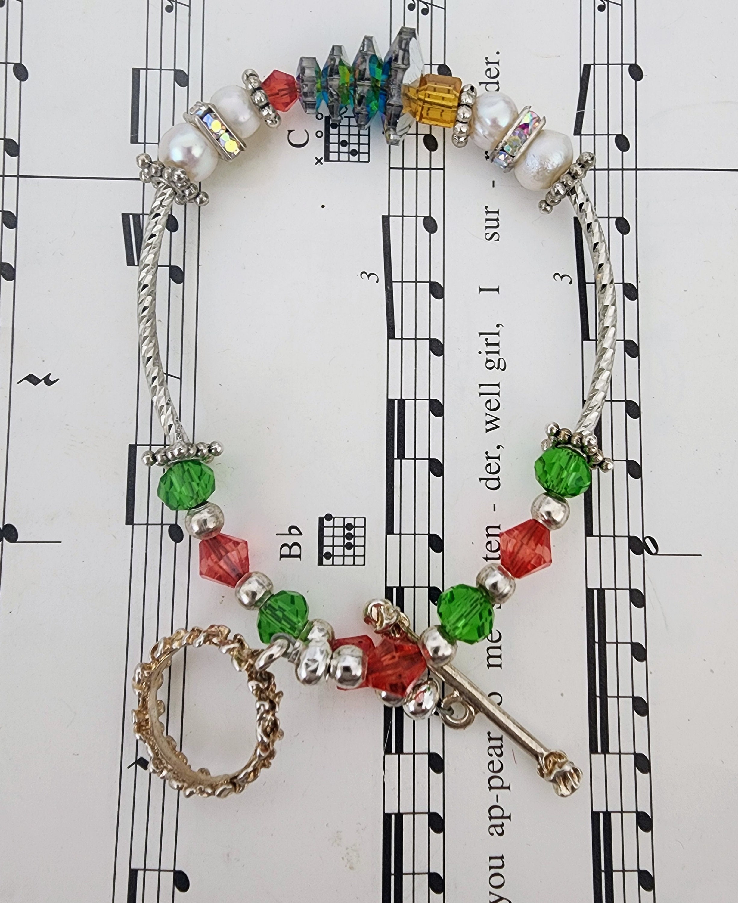 Christmas Bangle Bracelet Christmas Tree Bracelet Christmas Bracelet ...