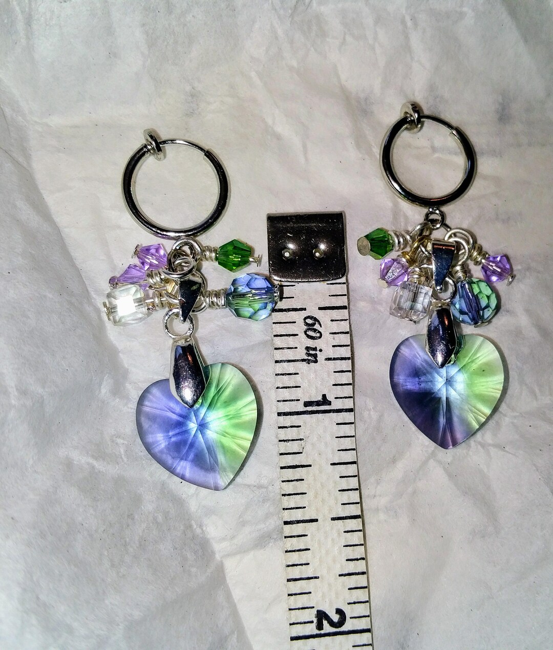 Swarovski Heart Crystal Earrings Heart Earrings Crystal Beaded ...