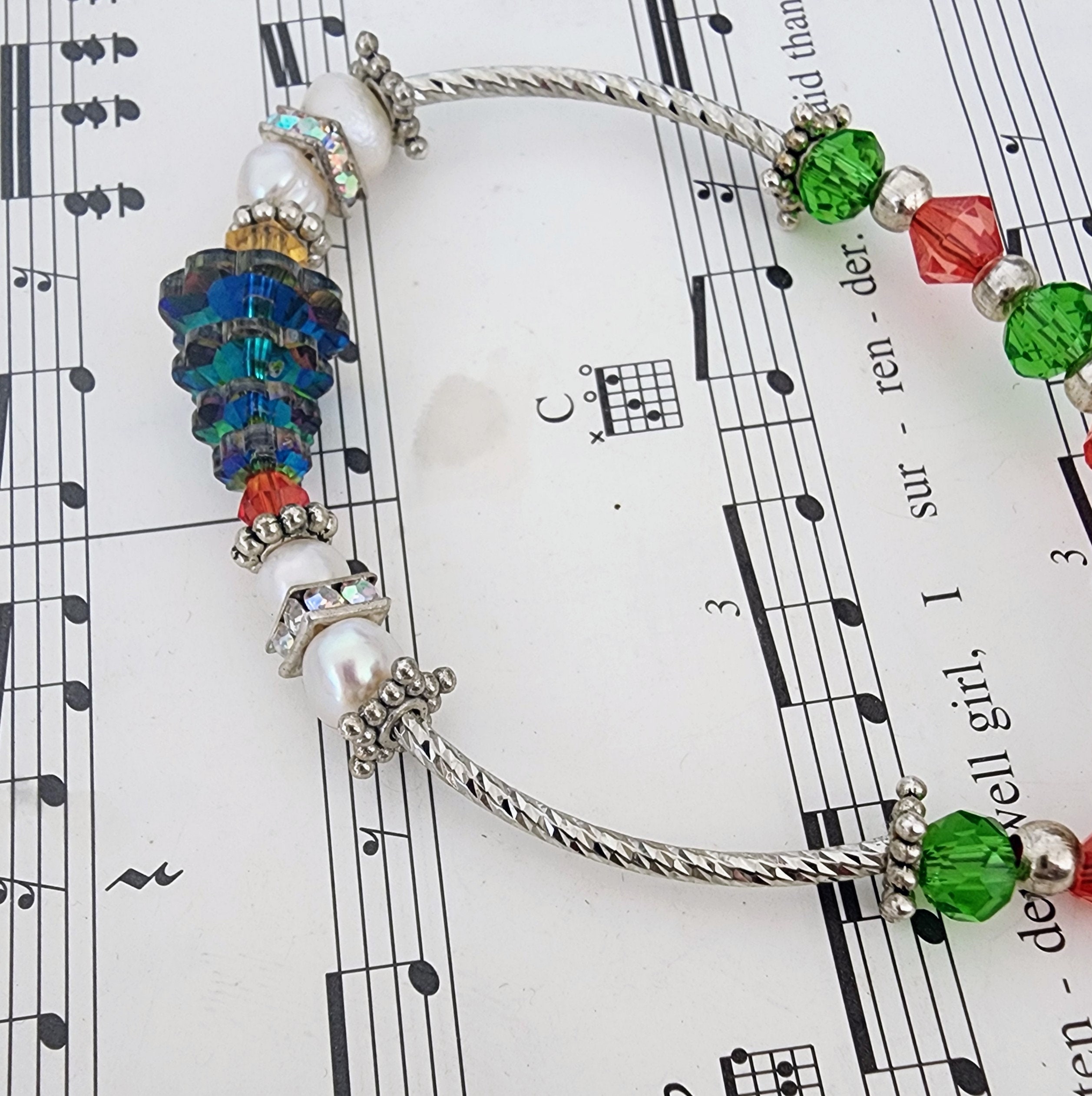 Christmas Bangle Bracelet Christmas Tree Bracelet Christmas Bracelet ...