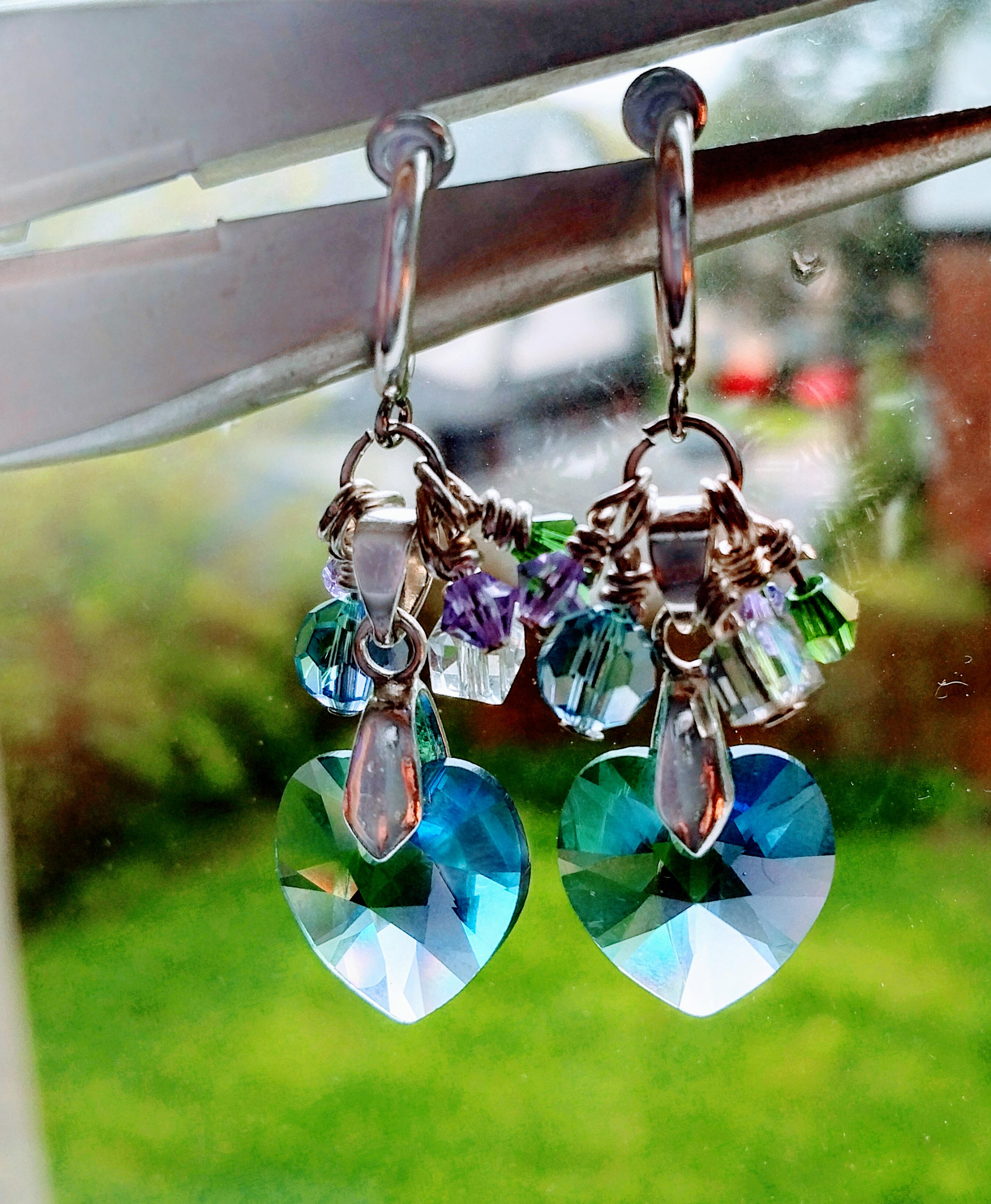 Swarovski Heart Crystal Earrings Heart Earrings Crystal Beaded ...