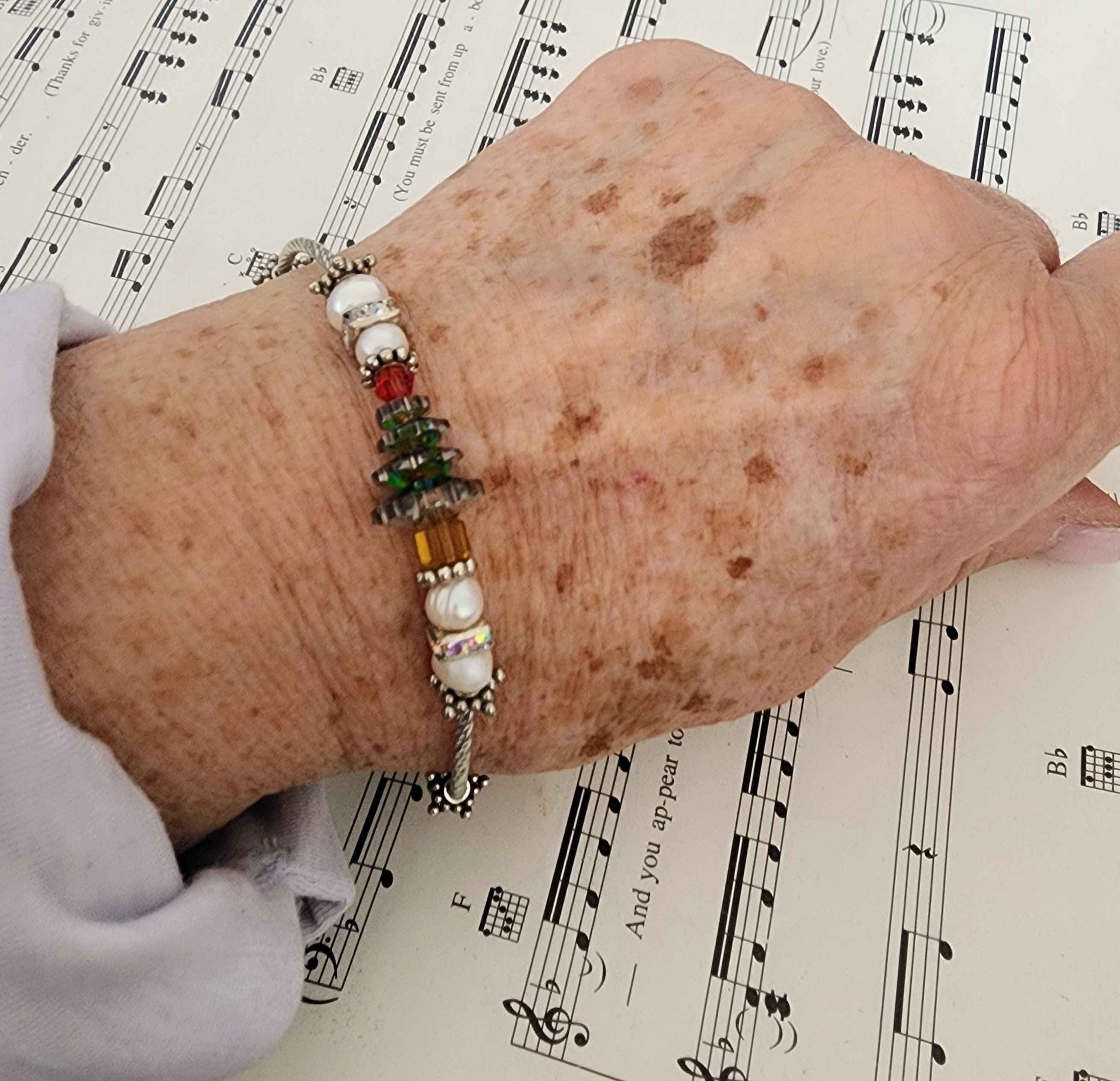 Christmas Bangle Bracelet Christmas Tree Bracelet Christmas Bracelet ...