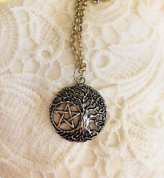 Tree of Life Wiccan Pagan Pentagram Necklace | Etsy