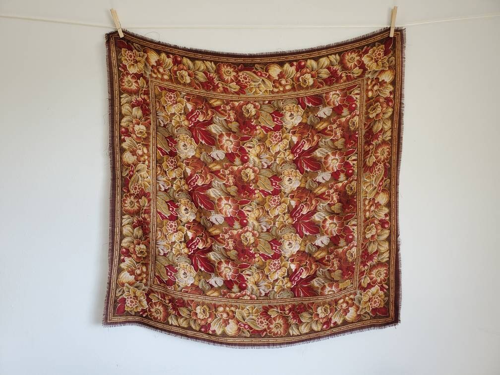 Vintage Club 7 Echo Fall Foliage Scarf Autumn Flowers Red, Yellow ...