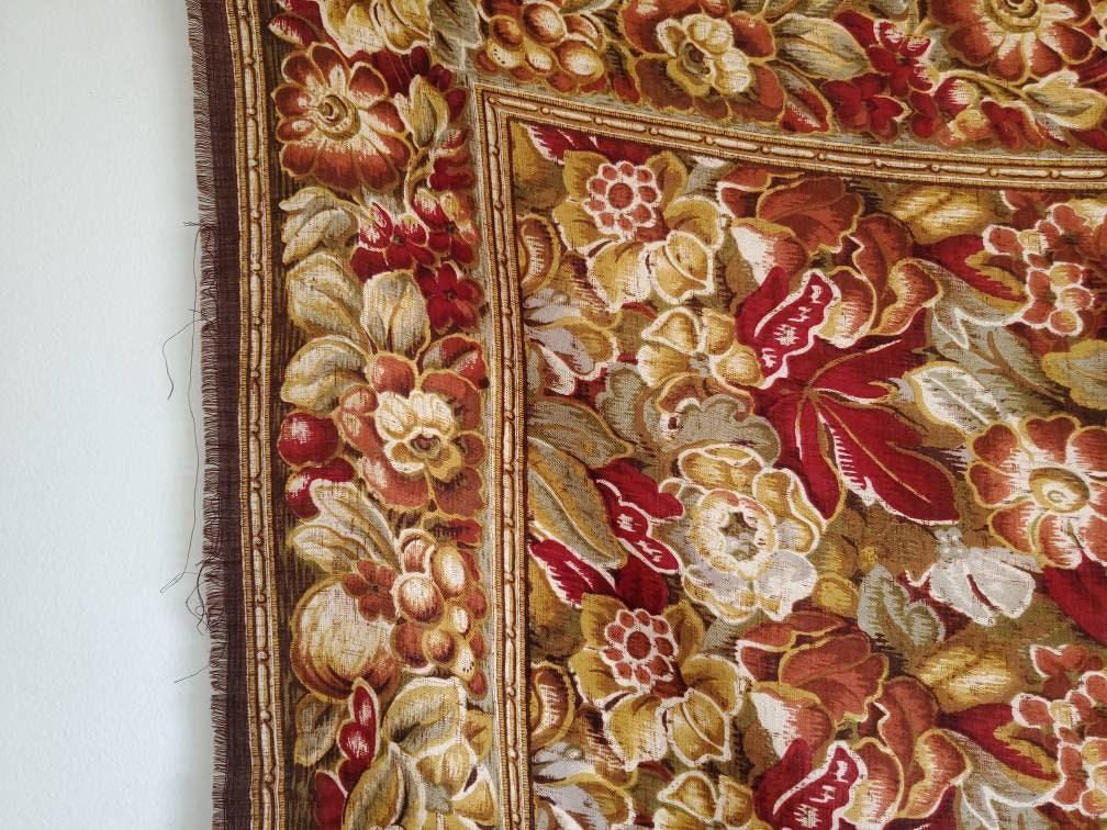 Vintage Club 7 Echo Fall Foliage Scarf Autumn Flowers Red, Yellow ...