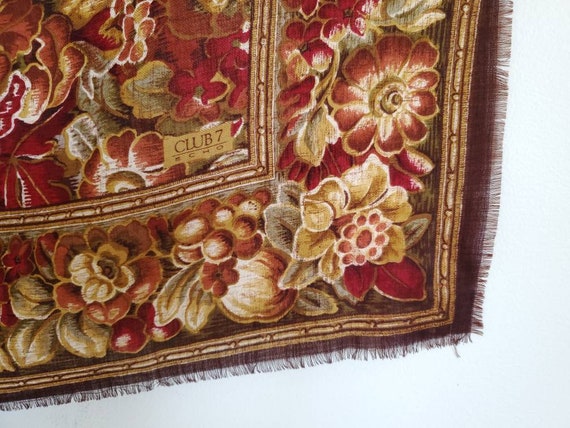 Vintage Club 7 Echo Fall Foliage Scarf - Autumn Flowe… - Gem