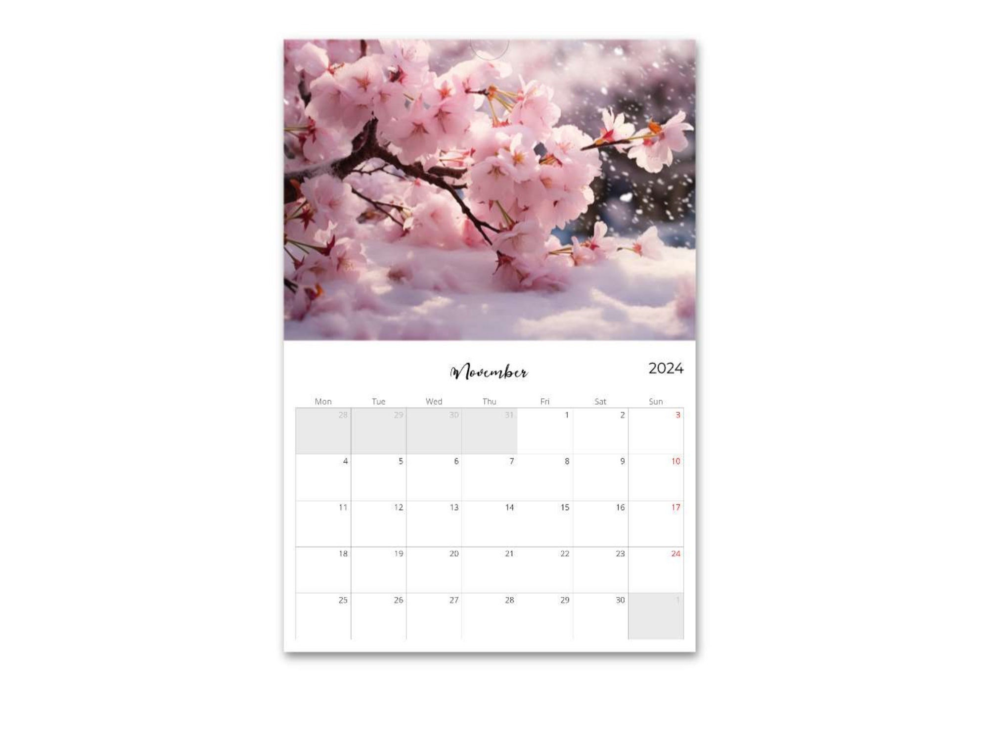 Japanese 2024 Sakura Wall Calendar Office Desktop - Etsy