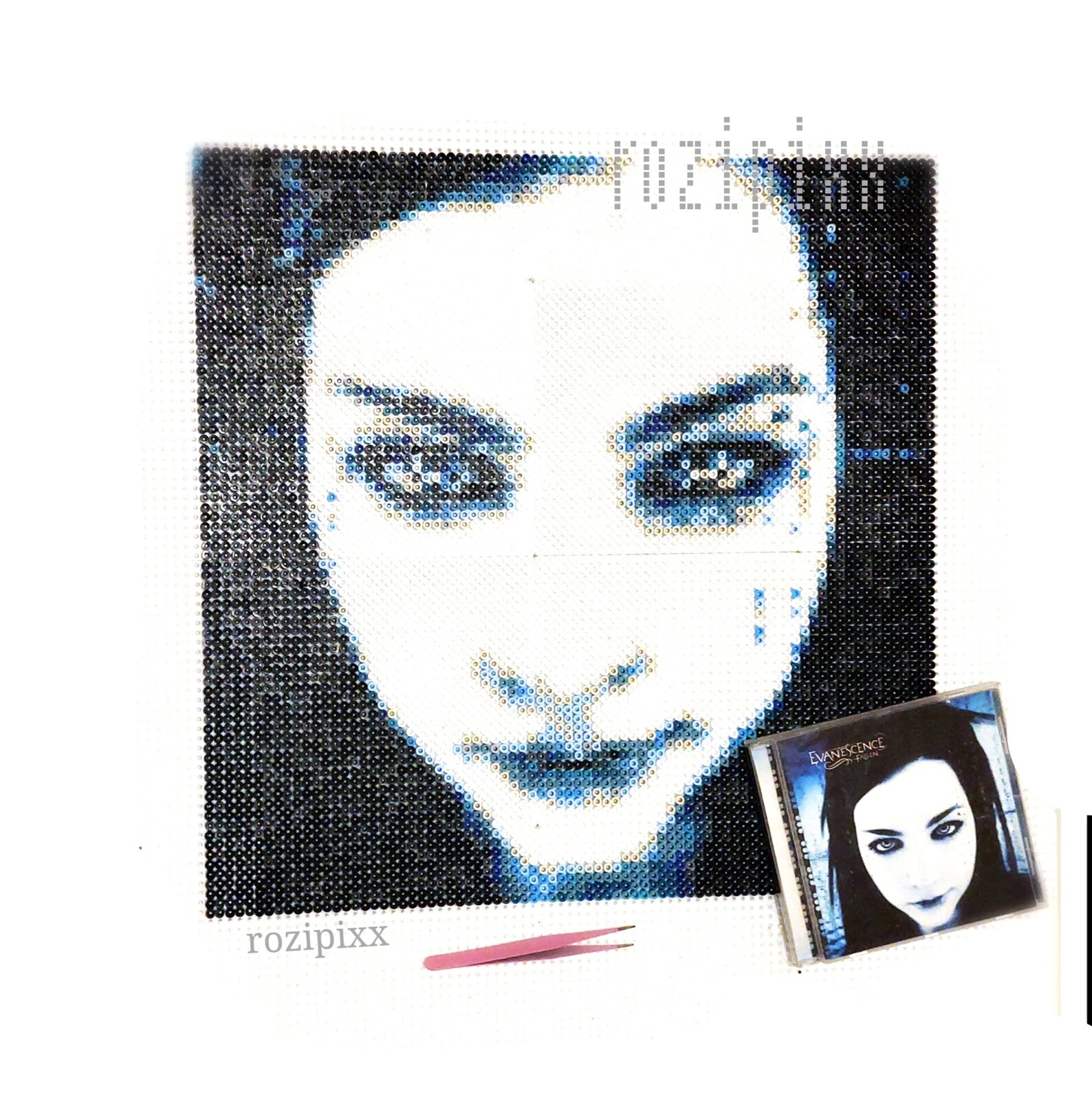Evanescence Fallen Amy Lee Inspired Pixel Art Physical Artwork ...