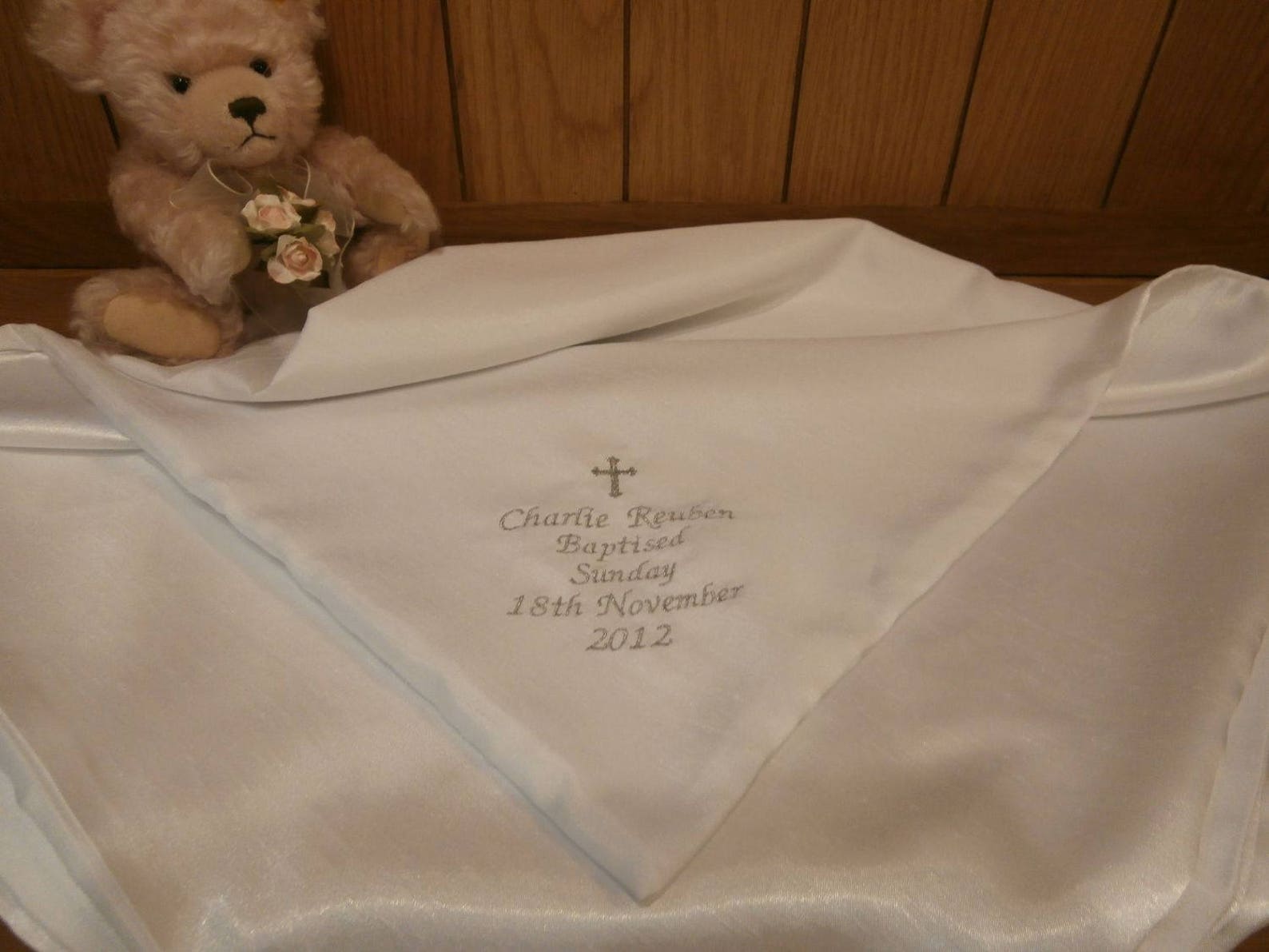 Christening Shawl - Personalised Baby Shawl - Baptism Blanket ...