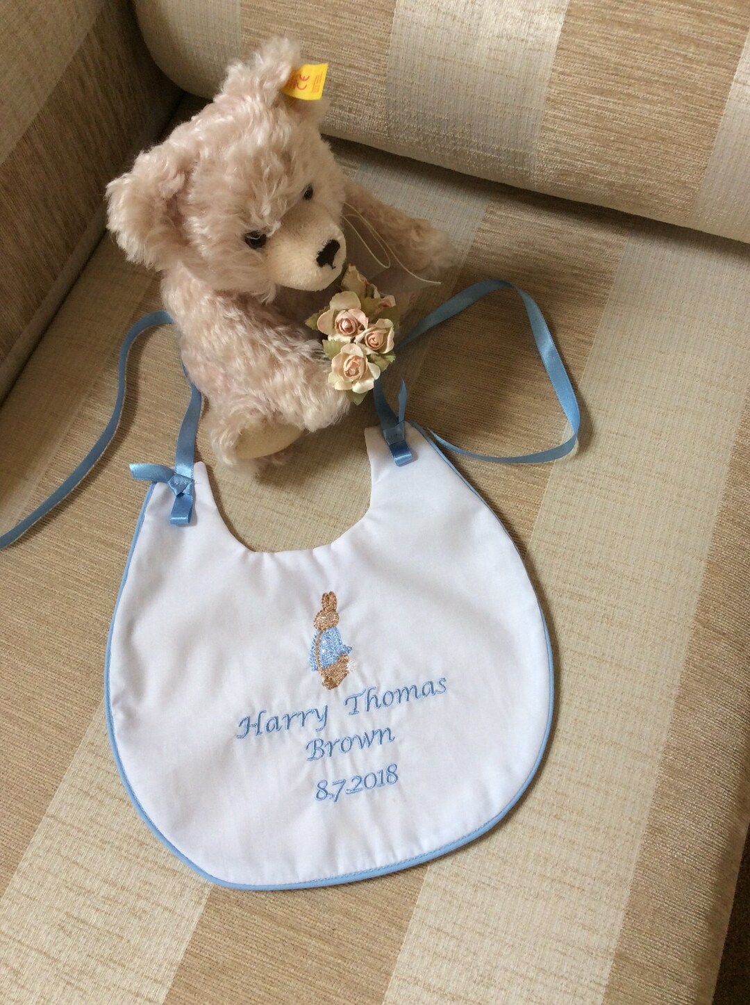 Peter Rabbit Bib Babys Bib Peter Rabbit Christening Baby Shower Newborn ...