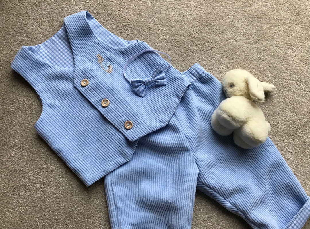Peter Rabbit Baby Clothes, Personalised, Waistcoat, Trousers, Bow Tie ...