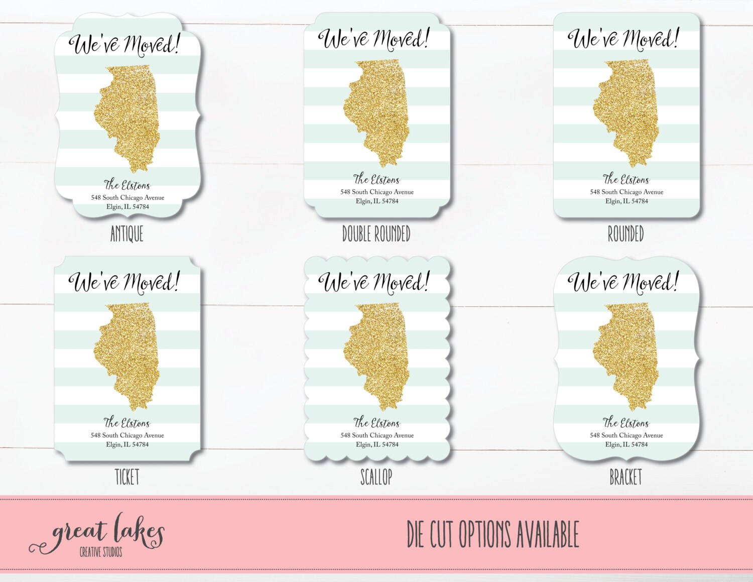 We've Moved Announcement Glitter State Moving Cards - Etsy